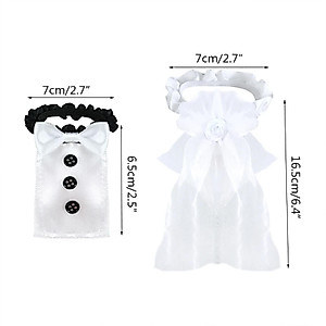 auwiyd 2 PCS Valentine's Day Bride Groom Wine Cups Champagne Glasses Ornaments Marriage Bride Groom Cup Decoration for Valentine's Day Party Wedding Table Décor