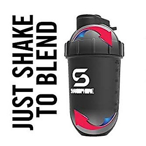 SHAKESPHERE Tumbler: Protein Shaker Bottle and Smoothie Cup, 24 oz - Bladeless Blender Cup Purees Raw Fruit with No Blending Ball - Drink Powder Mix Shake Mixer for Pre Workout, Gym (Frosted White)