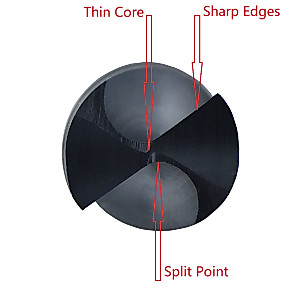MAXTOOL 41/64" Silver and Deming Drill Bits HSS M2 S & D Drill Bits Prentice Twist Drills Black Oxide 1/2" Reduced Shank 6" OAL; SD02B00R041