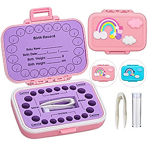 Caffox Tooth Holders for Kids Keepsake, Baby Teeth Keepsake Box, Tooth Saver, Tooth Container for Lost Teeth, Teeth Storage Holder for Tooth Fairy (Pink)