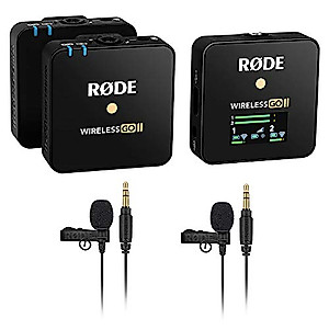 Rode Wireless GO II 2-Person Compact Wireless Mic System/Recorder Bundle with 2X Lavalier GO Omnidirectional Lavalier Mic