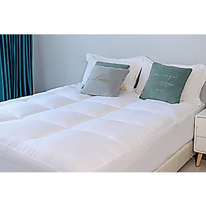 Kipswiza Twin Mattress Topper, Extra Thick Cooling Mattress Pad Cover, Soft & Breathable 4 Inch Memory Foam Mattress Topper with 8-21 Inch Deep Elastic Pocket, White