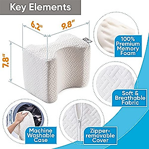 5 STARS UNITED Knee Pillow for Side Sleepers and Foot Rest for Under Desk at Work – Adjustable, Bundle