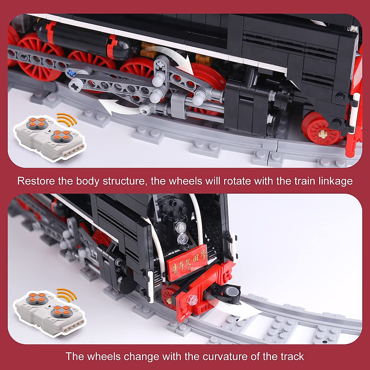 Mould King Train Building Kits for Boys, 1511 Pieces Building Blocks Sets Steam Locomotives Train Toys, Remote Control Train with Motors and Tracks, Learning Construction Toys for Kids