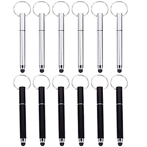 Hemobllo Black Pens Ballpoint Mini Stylus Pen with Keyring Capacitive Stylus Pen Keychain Stylus Tablet Pen for Signature Portable Touch Screen 12pcs Pens Ballpoint