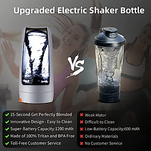Electric Shaker Bottle, Gifts for Men Dad Husband, Made With Tritan - BPA Free Shaker Bottles For Protein Mixes - Upgrade 20OZ Electric Water Bottle For Protein Powder, Shakes, Coffee,Cocktail