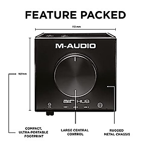 M-Audio AIR|HUB - USB Audio Interface with 3 Port Hub and Recording Software from MPC Beats Included