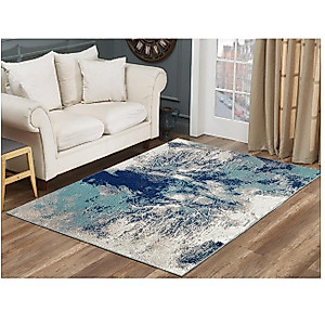 LUXE WEAVERS Abstract Color Splash Modern Blue 5x7 Area Rug