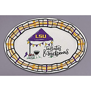 Magnolia Lane NCAA LSU Tigers Tailgate Oval Platter LSU 18" × 12" Oval Platter'