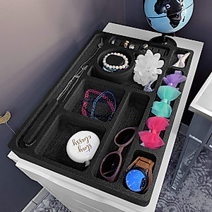 Polar Whale Jewelry Drawer Organizer Tray Washable Waterproof Foam Insert for Home Bedroom Dresser Bathroom 12.9 x 17.9 Inches Necklaces Bracelets Ear Rings