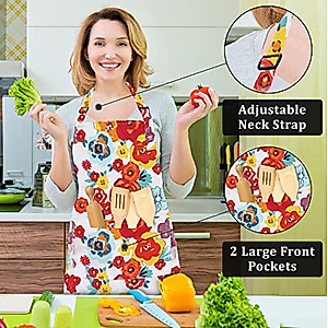 RUVANTI Cotton Enrich Cute Aprons for Women with Pockets Adjustable upto XXL, Cooking, Kitchen, Server, Chef Apron