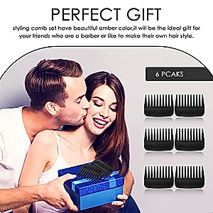 Perthlin 6 Pieces Palm Combs, Mini Brush, Wide Tooth Detangling Combs, Pocket Travel Combs for Men Women Curly hair
