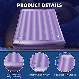50% Medium Wave Water Bed Mattress, Ergonomic Design PVC Water Bed, Double Exhaust Hole Waterbed Liners, Durable and Foldable Softside Water Bed Set (Full-54x75)