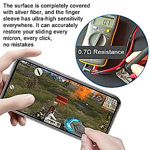 IUGGAN PUBG Mobile Game Finger Sleeve Sets [5 Pack] Sterling Silver Fiber, 0.01"(0.5mm) Ultra-Thin iPhone Smart Phone Finger for Call of Duty Mobile, Rules of Survival (Gray)