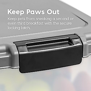 IRIS USA Dog Food Storage Container, 30 lbs & 11 lbs Combo, Cat Food Storage Container, Dog Treat Container, Airtight, Stackable, 2-Cup Scoop, Wheels, Easy Mobility, Chrome