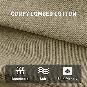 LEPOAR Men's Hiking Cargo Pants Joggers Slim Fit Stretch Lightweight Casual Work Pants with Pockets,Khaki 36