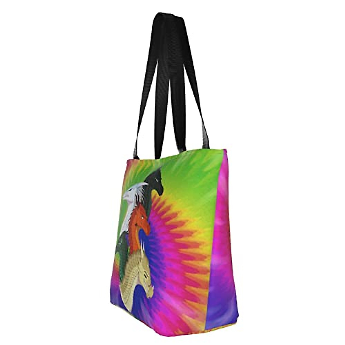 Wings#Dragon#Fire Women's Tote Bag Large Capacity Shoulder Handbag For School Travel Beach Shopping Business Work