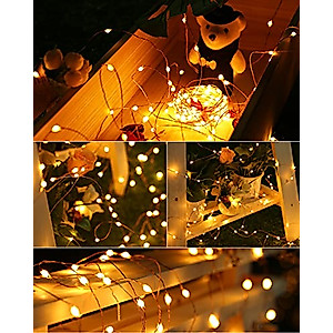 Flacchi Solar Fairy Lights Outdoor Waterproof - 2 Pack 39 ft 100 LED 8 Modes Solar String Lights for Patio Garden Yard Party Wedding Warm White