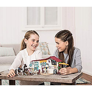 Schleich Horse Club 66-piece Horse Rider Café Playset with Horse Toy and Horse Accessories for Kids Ages 5-12