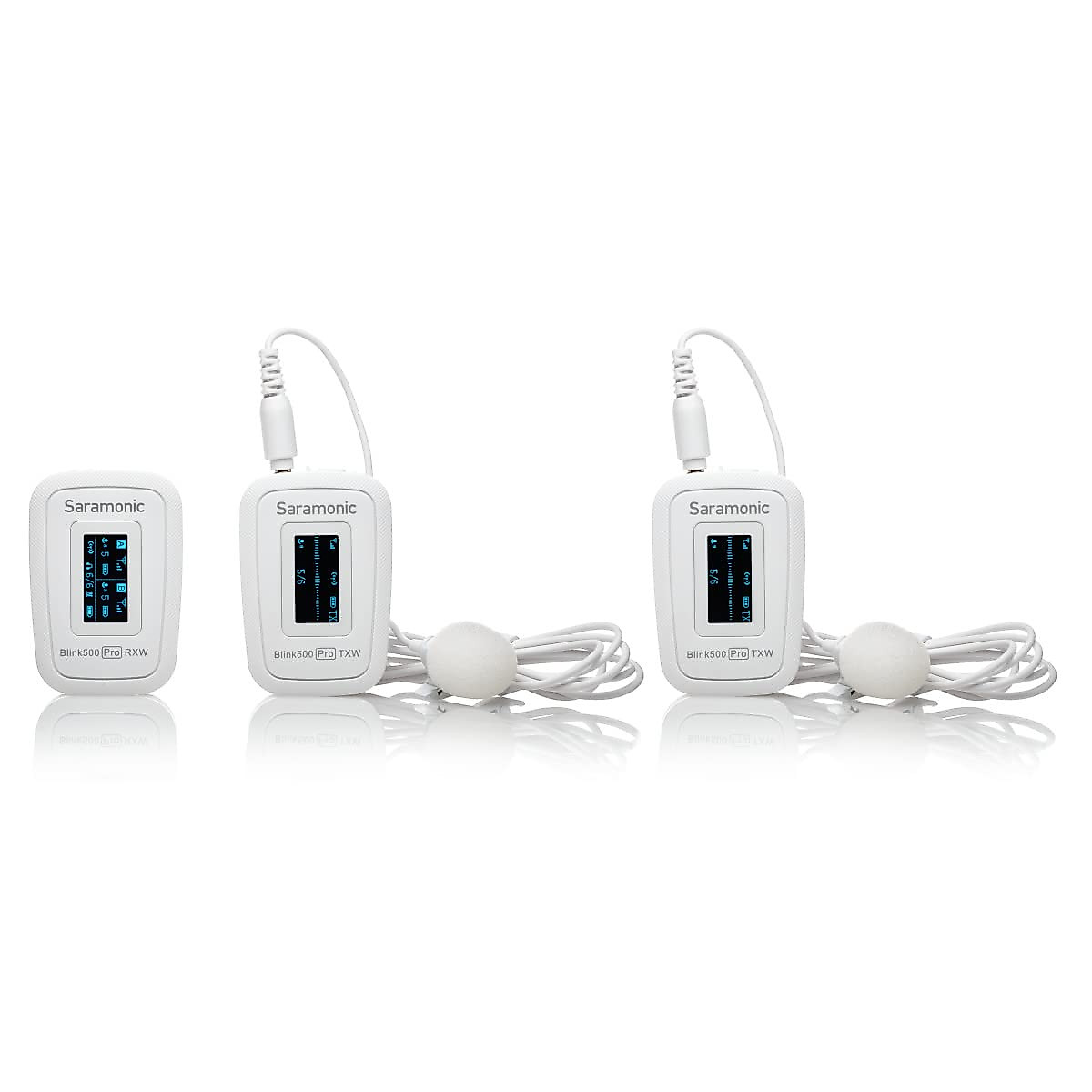 Saramonic Snow White Advanced 2.4 GHz 2-Person Wireless Clip-On Microphone System with Lavaliers for Cameras, Mobile Devices and More (Blink 500 Pro B2 Snow White) (BLINK500PROB2W)