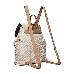 Tommy Hilfiger Nina II Flap Backpack Bias Printed Smooth Nylon Fawn Tonal One Size