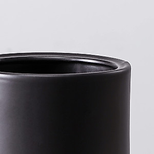 Motifeur Bathroom Wastebasket - Ceramic Decorative Trash Can (Black Marble Look)…