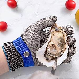 ARCLIBER Level 9 Cut Resistant Glove Stainless Steel Wire Metal Mesh Butcher Glove for Meat Cutting Oyster Shucking Chopping and Peeling