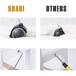 SDADI 2 Inches Carpet Wheels Mobile Standing Desk Stand Up Desk Height Adjustable Home Office Desk with Standing and Seating 2 Modes 3.0 Edition,Oak S001BFDT