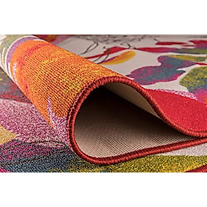Modern Bright Flowers Non-Slip (Non-Skid) Area Rug 8 x 10 (7' 10" x 10') Multi