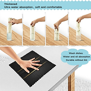 Dish Cloths Dish Towels Kitchen Towels 6 Pack Sets Absorbent Black Gold Geometric Metallic Soft Decorative Reusable Nonstick Oil Washable