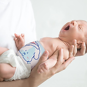 Liitrton 4 PCS Cartoon Pattern Cotton Baby Infant Umbilical Cord Belly Band for 0-12 months (Random Color, Cute Dog)