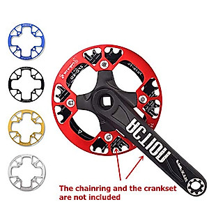 UPANBIKE Montain Bike Chainring Guard 104 BCD Aluminum Alloy Chain Ring Protector Cover for 32~34T 36~38T 40~42T Chainring Sprockets (Golden, 40T~42T)