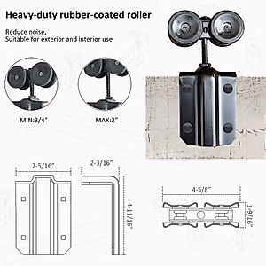 DIYHD 6FT Black Box Rail Sliding Barn Door Hardware Heavy Duty Outdoor Sliding Track Kit, 6FT Track kit, Wall Mount Kit