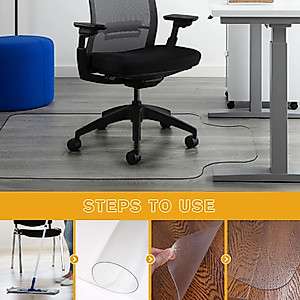 Hardwood/Tile Floor Chair Mat,Rolling Chair Mat,Protects Floors,Suitable for Home,Work,Game,Non-Slip Not Stuck Wheel,Easy to Clean,with Lip(48"x36")