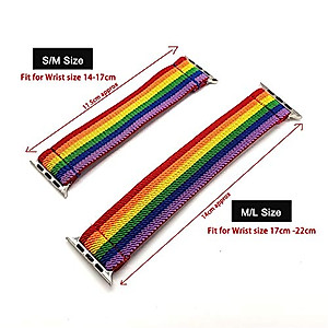 WSGGFA Bohemia Elastic Nylon Loop Band for Apple Watch 6SE Strap 38/40mm 42/44mm for Iwatch 5/4/3 2 Man Women Watch Band (Band Color : Boho Purple, Band Width : 42mm 44mm M L)