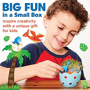 Creativity for Kids Mini Garden Dinosaur: Terrarium Kit for Kids - Dinosaur Crafts for Boys, Dinosaur Toy and Science Kit for Kids Ages 6-8+, Small Gifts for Kids
