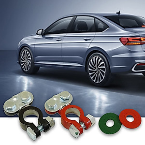 NGHEY Pack-2 Cables Terminal Connectors with 2 PCS Washers, Zinc Plated Cables Terminal Connectors Kit for Marine Car Boat RV Cables Accessories (Silver)