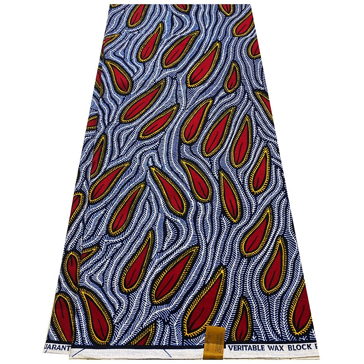 African Guaranteed Wax Block Prints Fabric/African Ankara Wrapper Fabric Wax Fabrics /-Sell by 6 Yards-100% Cotton-for Dresses-Red,Dark-Blue,White,Black