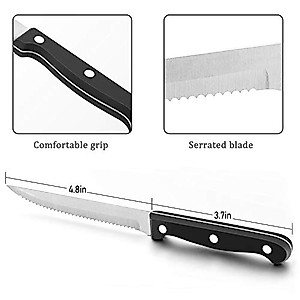 48-Piece Silverware Set with Steak Knives, Stainless Steel Flatware Cutlery Set for 8, Modern Tableware Eating Utensils for Home Hotel, Include Knives Forks Spoons, Mirror Polished, Dishwasher Safe