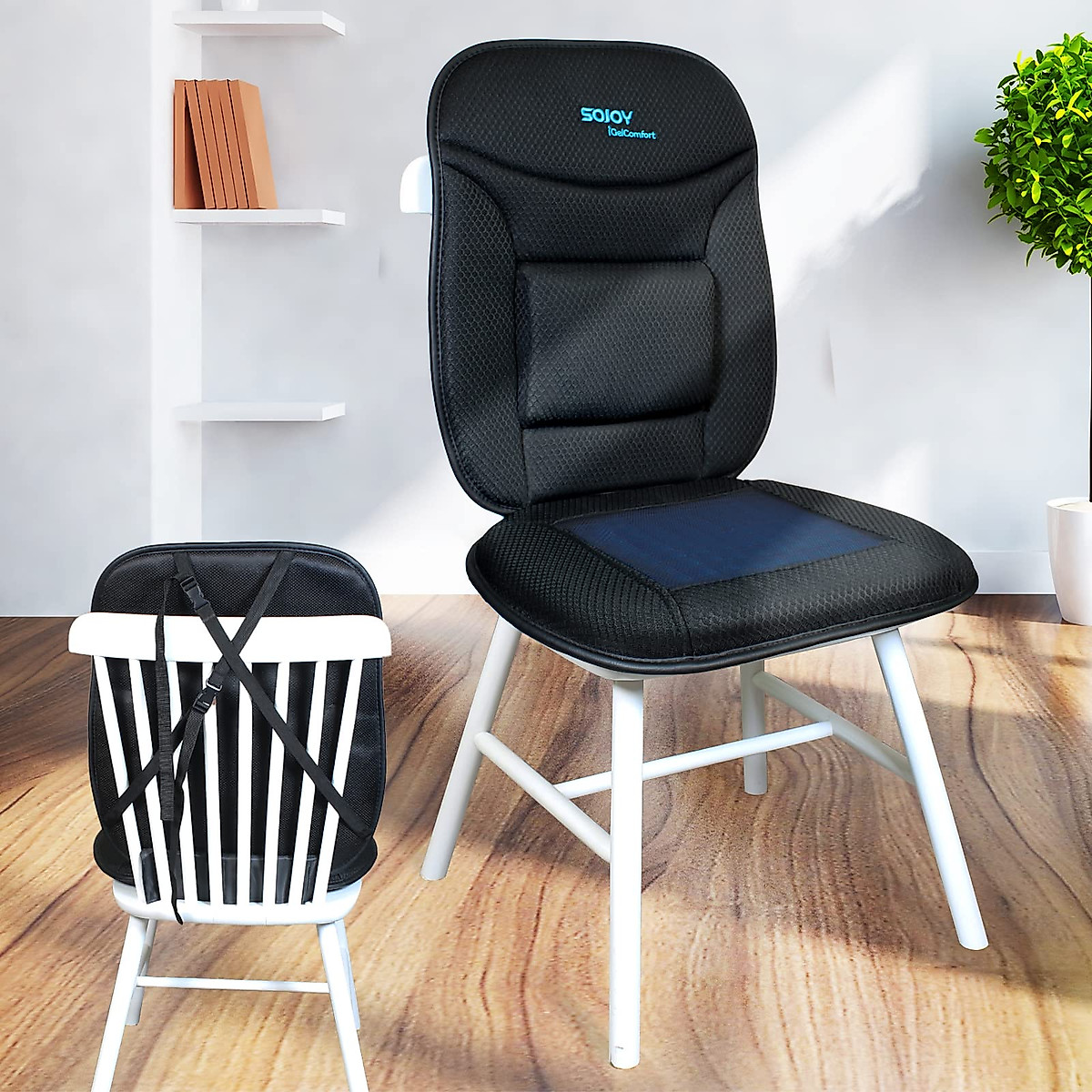 Sojoy Truck Seat Cushion with Firm Lumbar Support,Gel Seat Cushion with Upper Lower Back Support Pillow for Office,Car,Truck, Pain Relief Coccyx Seat Cushion