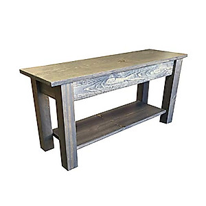Cape Cod Rustic Farmhouse Bench with Shelf