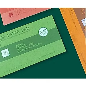 Watercolor Paper Block, BAOHONG Academy Grade Watercolor Block, 100% Cotton, Acid-Free, 140LB/300GSM, Cold Press Textured, 20 Sheets per Block (Cold Press 4.9"x7“”)