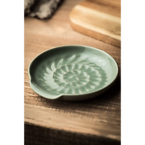 Miamolo Ceramic Spoon Rest Spoon Holder for Multiple Utensils, Large Cooking Spoon Holder for Stove Top, Modern Farmhouse Kitchen Decor Utensil Holder for Spoons Ladles Tongs Spatula Green