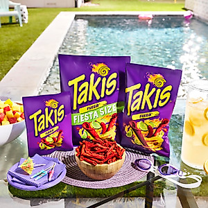 Takis Fuego 17 oz Fiesta Size Bag, Hot Chili Pepper & Lime Flavored Extreme Spicy Rolled Tortilla Chips
