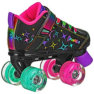 Roller Derby Sparkles Lighted Roller Skates Black/Rainbow Size 13J
