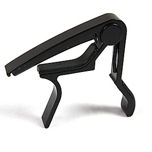 Guitar Capo,Acoustic Guitar, Electric Guitar Capo- Banjo and,for Acoustic,Ukulele, Mandolin, Bass, Picks Black Single Handed Capo