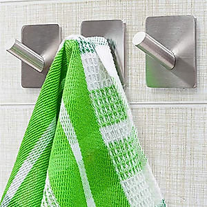 Tatkraft Amy Stainless Steel Hooks, Set of 3, Easy to Install, Perfect for Bathroom, Kitchen, Office, Corrosion Resistant