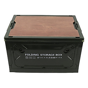 Yoidesu Camping Storage Box with Pulley, 5 Sides Opening, Waterproof, Foldable, for Car Outdoor Use (Green)
