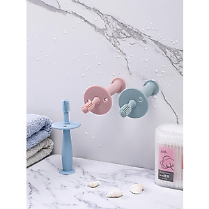 PandaEar Baby Finger Toothbrush Silicone Toothbrush Pink+Blue (3 Set)| Oral Care for Infants Ages 3 Months Plus