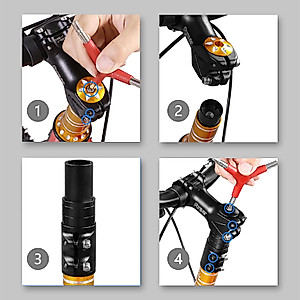 Andux Bike Fork Stem Bicycle Handlebar Riser Adapter for Mountain Bike Road QXCB-02(Black)